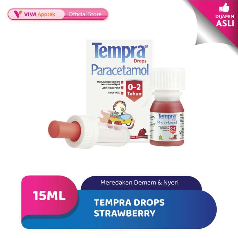 Jual Tempra Drops Strawberry Untuk Penurun Demam Usia 0-2 Tahun - 15ml ...