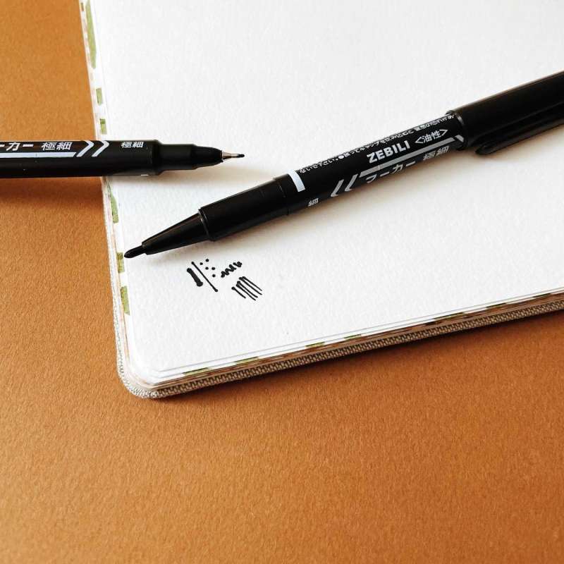 Jual Zebili Amak Spidol Dual Side Pen 4in1 Long Nib Marker 0.7mm A241 ...