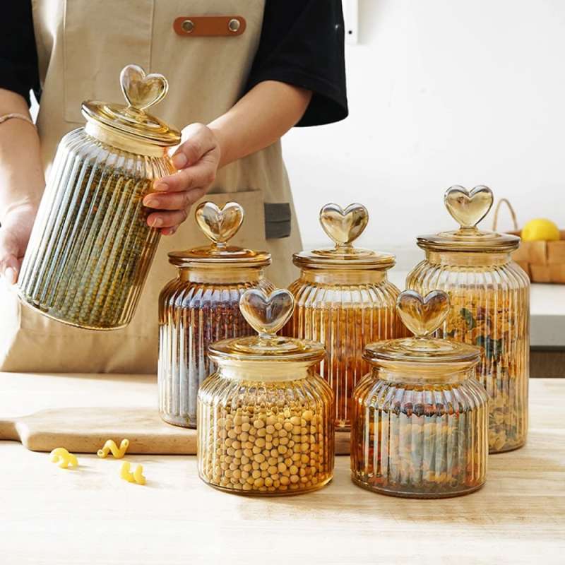 Promo One Two Cups Toples Kaca Kedap Udara Sealed Food Storage Jar ...