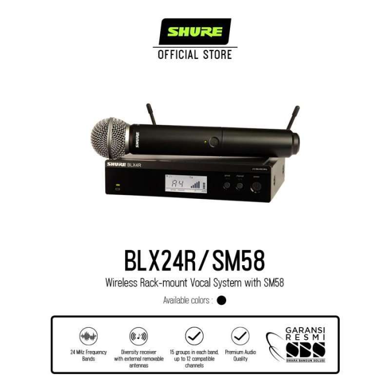 Jual Shure Blx24ra/sm58 Wireless Rack-mount Vocal System With Sm58 Di Seller Swara Bangun Solusi ...