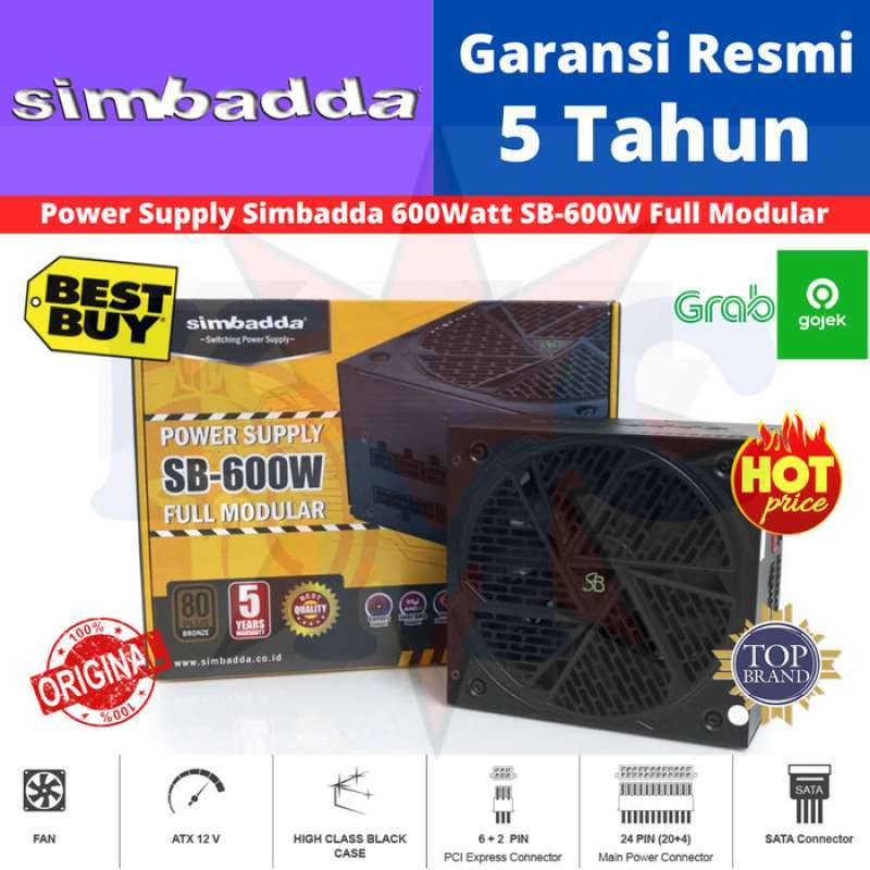 Promo Power Supply Gaming Simbadda 600 Watt Full Modular Psu 600w ...