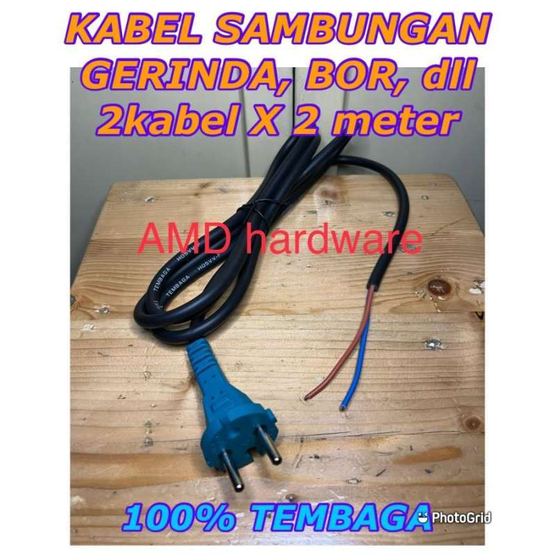 Jual Kabel Sambungan Listrik + Colokan 2-3 Meter Mesin Gerinda Bor Dll ...