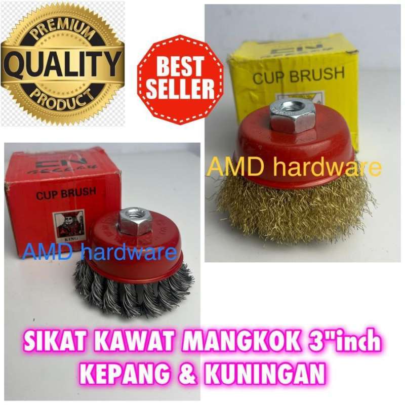 Jual Sikat Kawat Mangkok Kuningan Kepang 3 Inch Besi Mata Gerinda Bulat ...