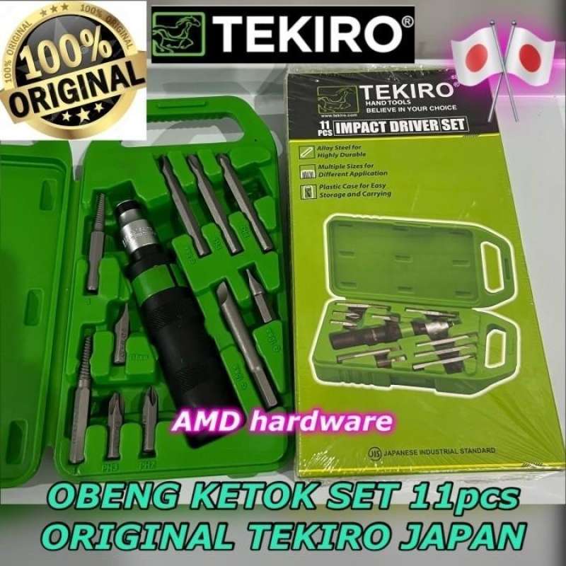 Jual Obeng Ketok Set 11 Pcs Getok Gedor Impact Driver Original Tekiro Japan - Kapusi Set 12pc Di ...