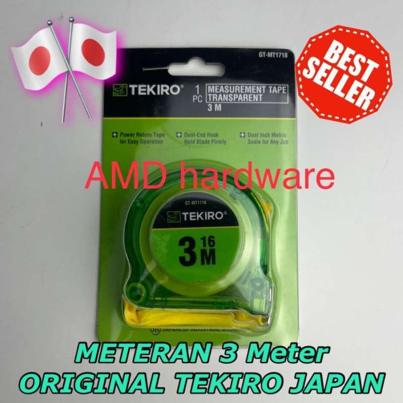 Jual Original Tekiro Jpn Meteran Plastik Karet 5m 3m Tape Measure 3 5 Meter Di Seller Amd ...