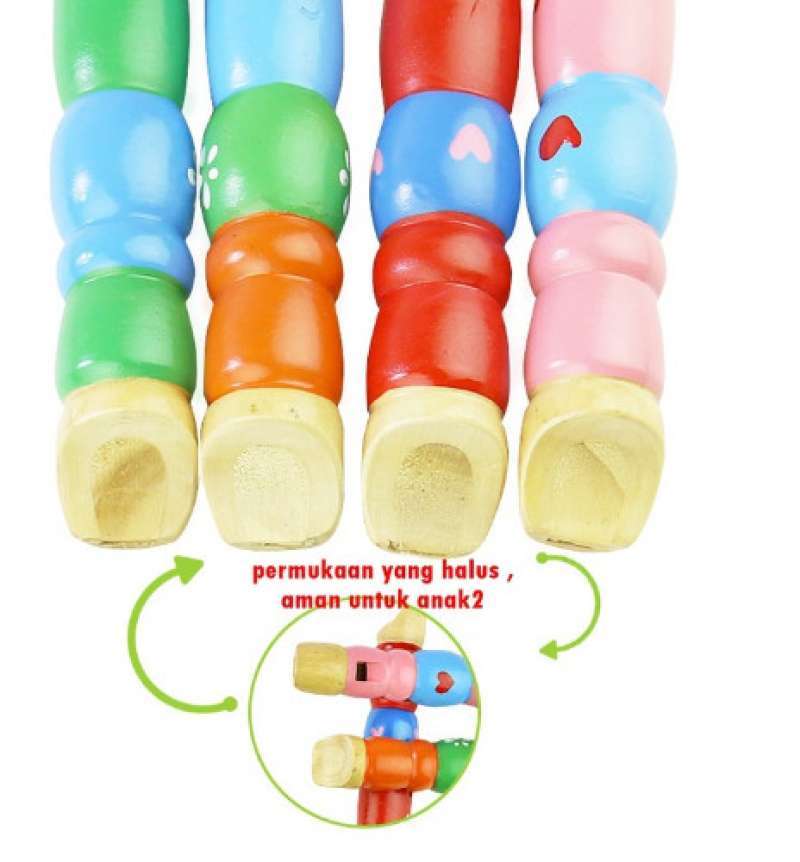 Jual Mainan Edukasi Alat Musik Seruling Kayu Flute Suling Anak 6 Lubang ...