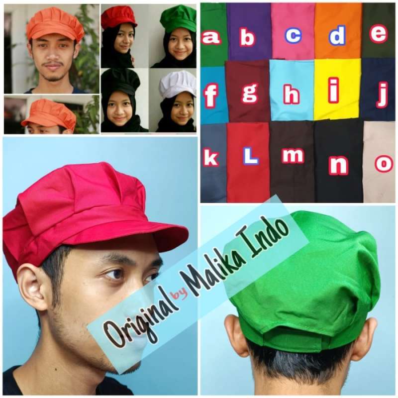 Jual Topi Chef Model Berlipat Dg Pet Topi Waiters Topi Kerja Topi ...