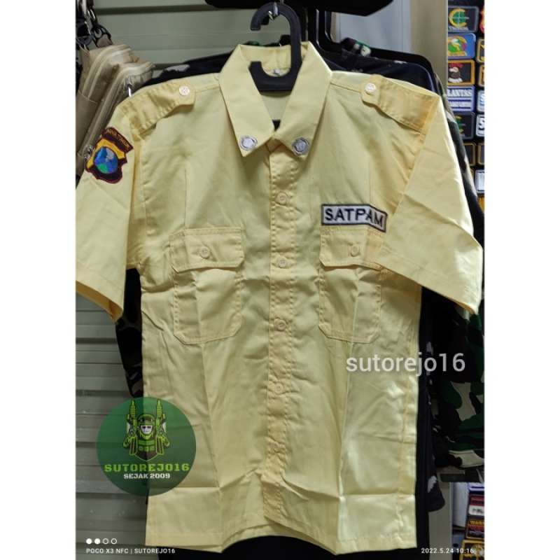 Jual Baju Seragam Pdh Lengan Pendek Pria Satpam Security Warna Krem ...