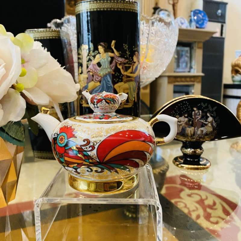 Promo Tea Pot Lomonosov Russia Brewing Red Green Rooster Mewah Cantik ...