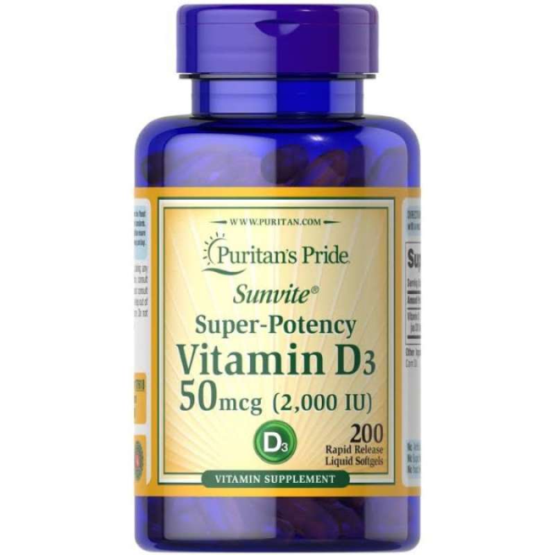 Promo Puritan Puritan's Pride Vitamin D3 D-3 D3 2000iu 2000 Iu 200 Softgels Diskon 33% Di Seller ...