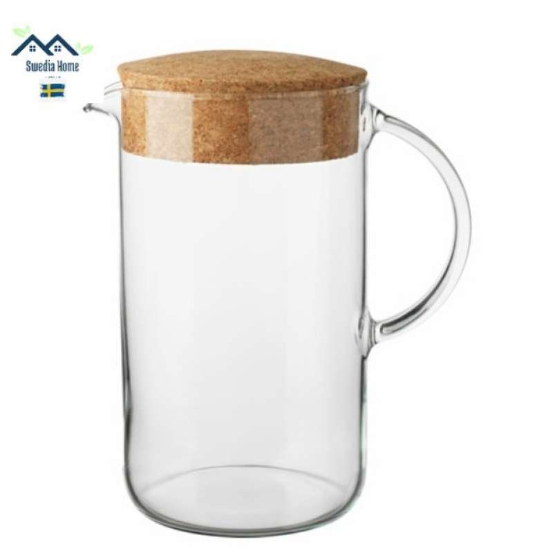 Promo Pitcher Botol Kaca Bening Bergagang Penutup Gabus 600ml Diskon 23 ...