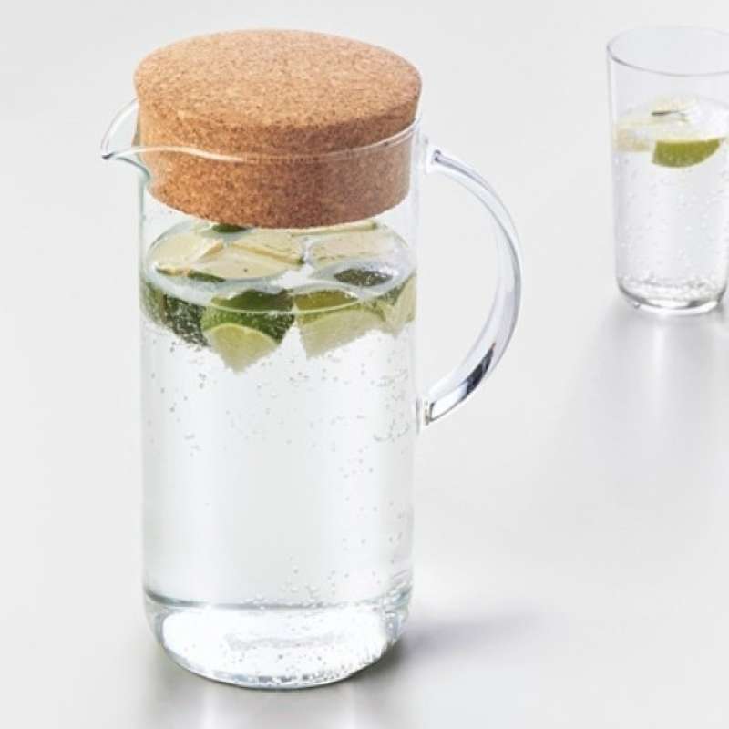 Promo Pitcher Botol Kaca Bening Bergagang Penutup Gabus 600ml Diskon 23 ...