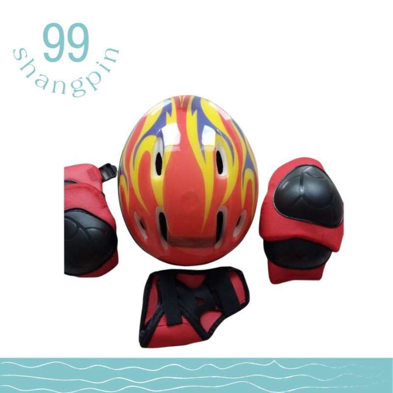 Jual Paket Helm+deker Sepatu Roda Anak Panda Dan Api/inline Basic ...