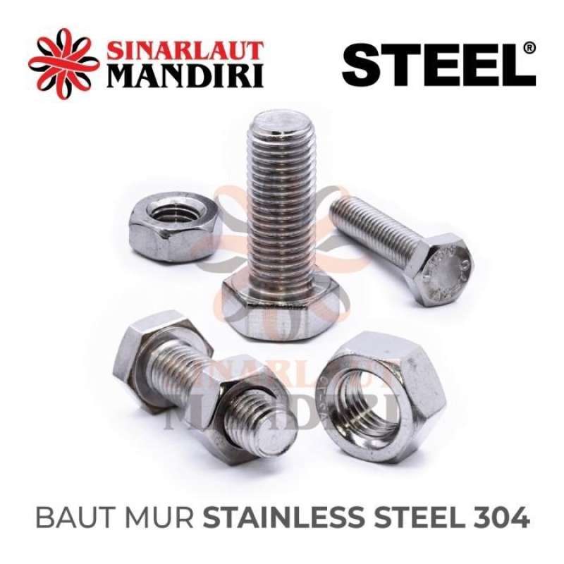 Jual Baut Mur Stainless Steel 304 / Bm Ss / Plated Bolt & Nut M16 X 50 - Steel Di Seller ...