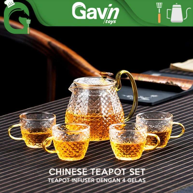 Promo Chinese Tea Pot Set 4 Cangkir Teko Teh Gift Set Peralatan Minum ...