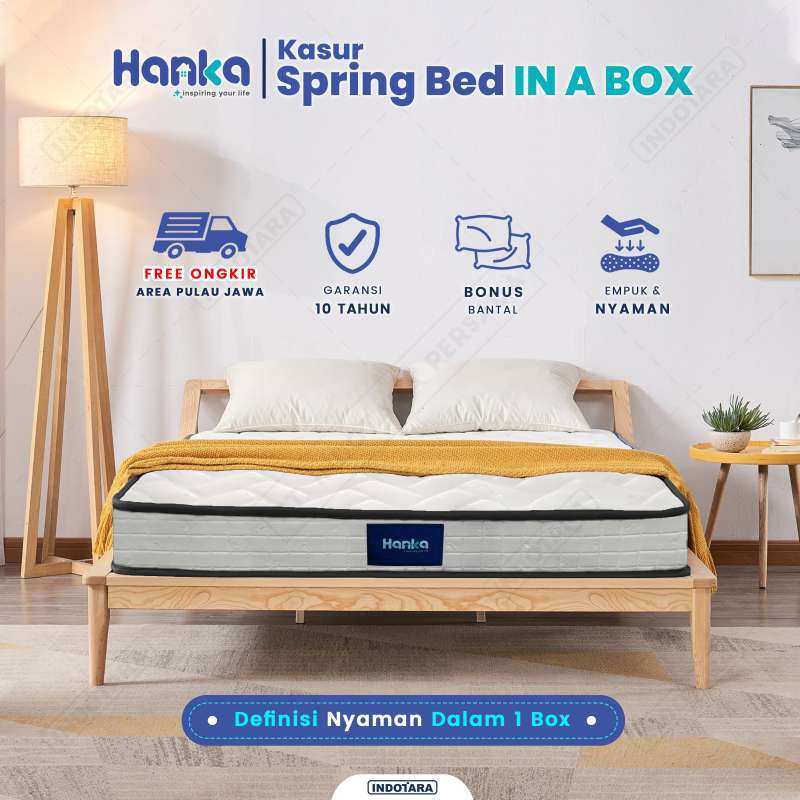 Jual Kasur Spring Bed In A Box Hanka Pocket Ukuran 140x200 Free Bantal ...