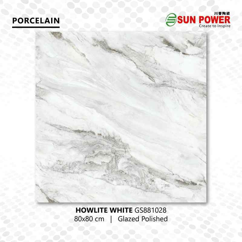 Jual Granit Lantai Glazed Polished 80x80 - Howlite White | Sun Power Di ...