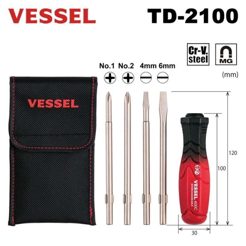 Promo Obeng Set 4 In 1 + Pocket Bag Dual Tone Screwdriver Vessel Td ...