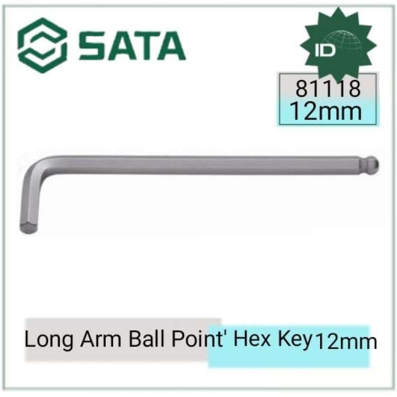 Promo Kunci L 12mm 81118 Long Arm Ball Point Hex Key 12mm Sata Tools ...