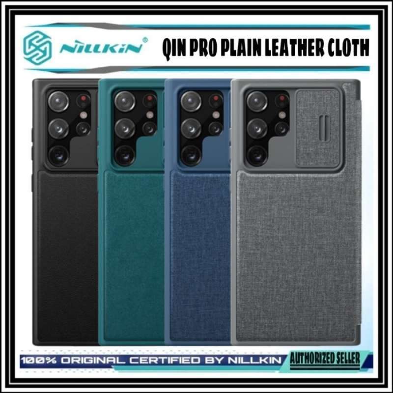 Promo Samsung Galaxy S22 Ultra 5g Nillkin Qin Pro Plain Cloth Flip Hard Case Diskon 23% Di ...