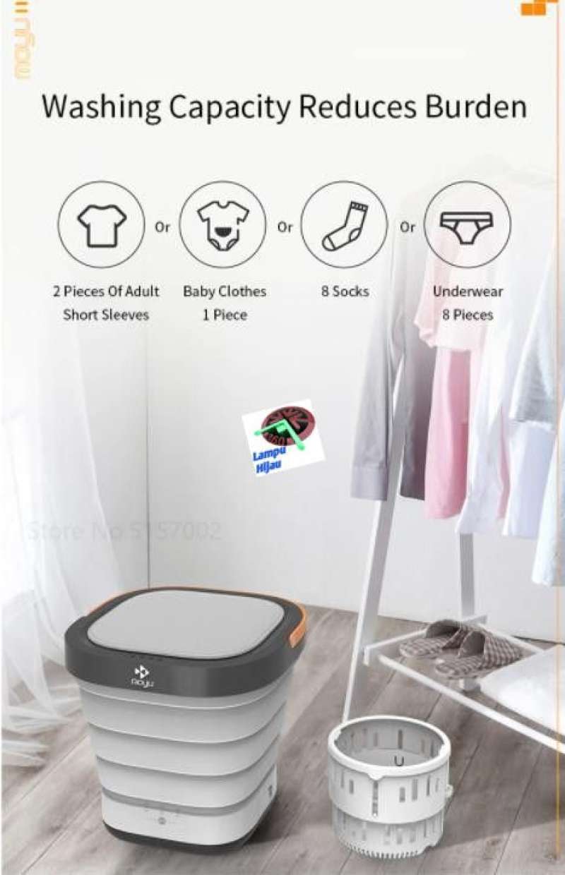 Promo Mesin Cuci & Pengering Lipat Mi Moyu Mini Travel Washing Machine ...