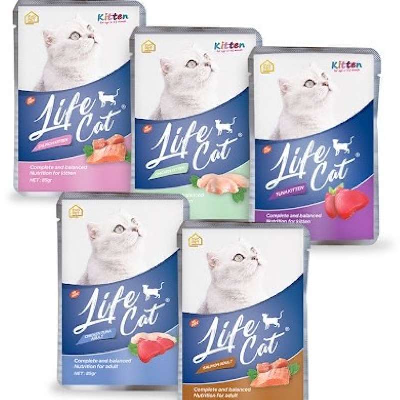 Promo Makanan Kucing Pouch Life Cat Sachet Kitten 1 Dus Isi 24 Pcs ...