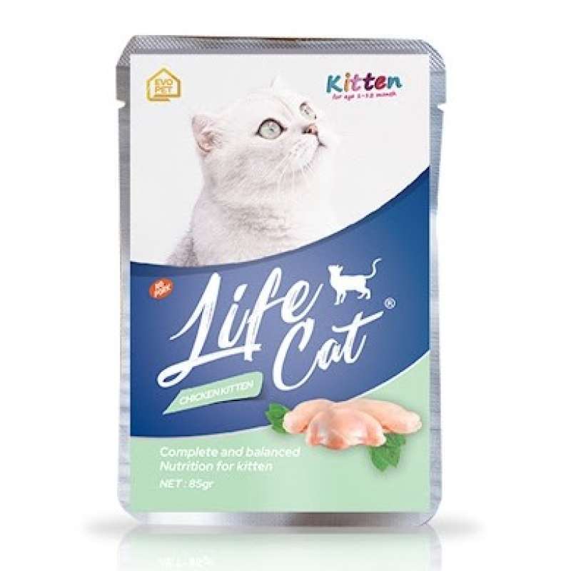 Promo Makanan Kucing Pouch Life Cat Sachet Kitten 1 Dus Isi 24 Pcs ...