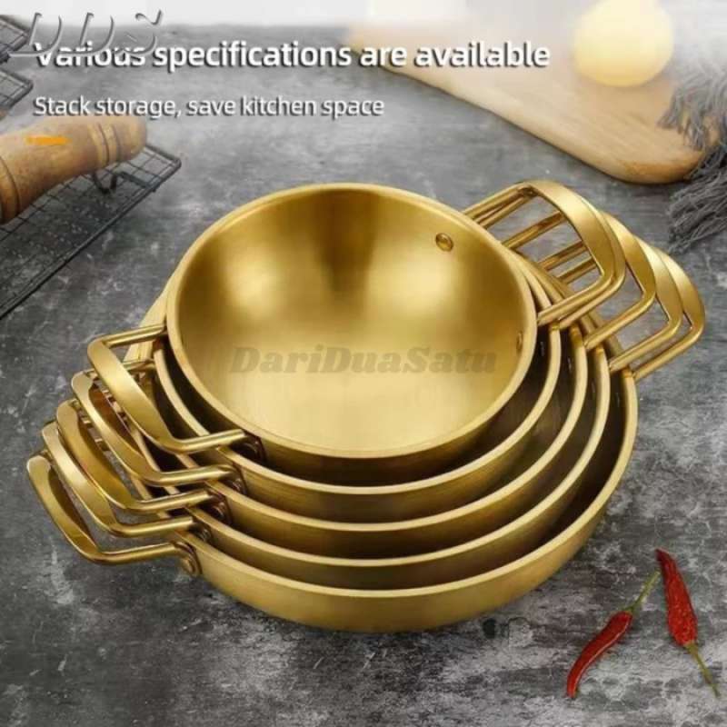 Promo Panci Masak Korea Ramen Noodle Soup Pot Gold Ramyeon Korean Pan ...