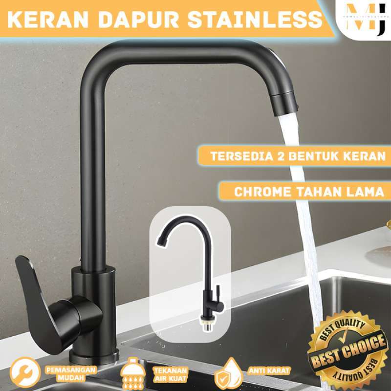Promo Keran Dapur Panas Dingin Stainless 201 Hitam Matte Kran Cuci ...