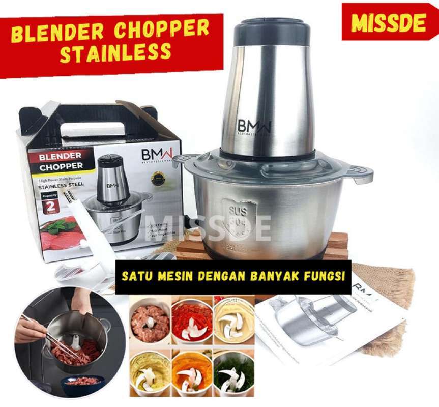 Promo Blender Penggiling Daging Stainless Elektrik / Chopper Meat Blender Diskon 23% Di Seller ...