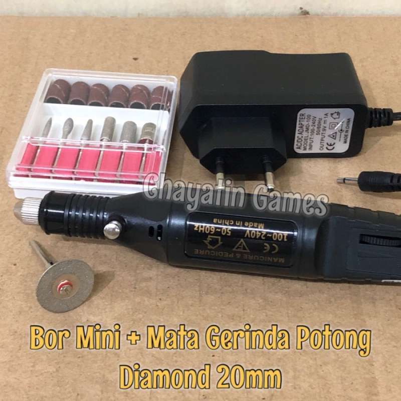 Promo Bor Mini / Gerinda Mini + Mata Diamond + Adaptor Sesuai Dengan ...