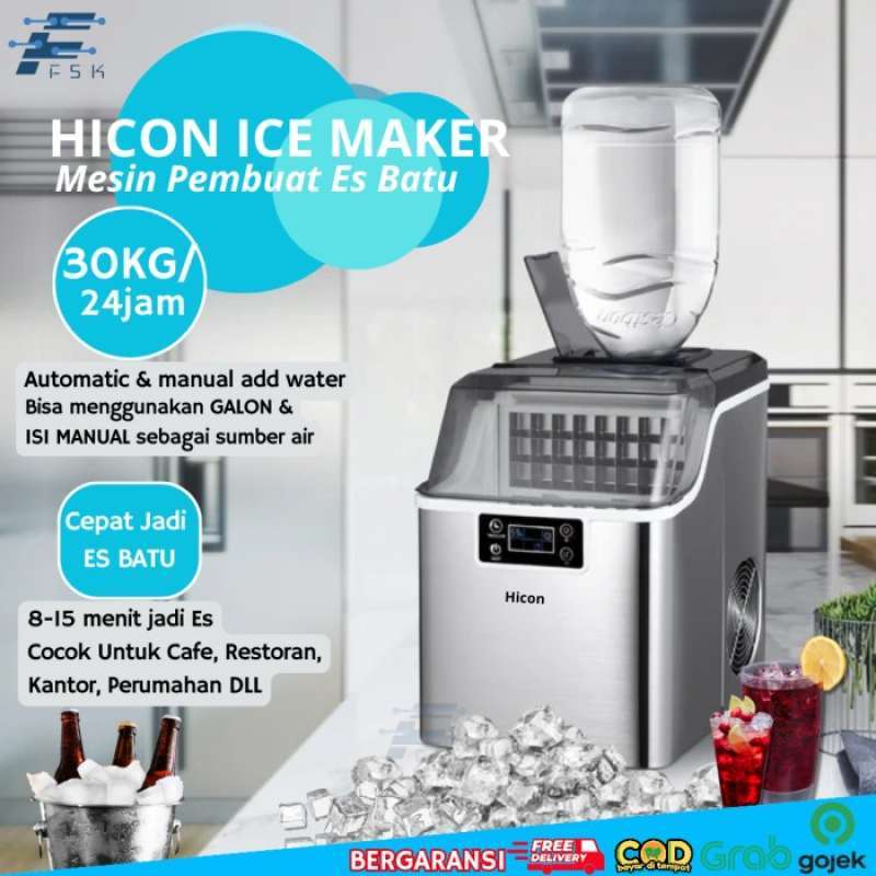 Promo Mesin Hicon Pembuat Es Batu 15-30kgs Perhari Ice Maker Machine ...