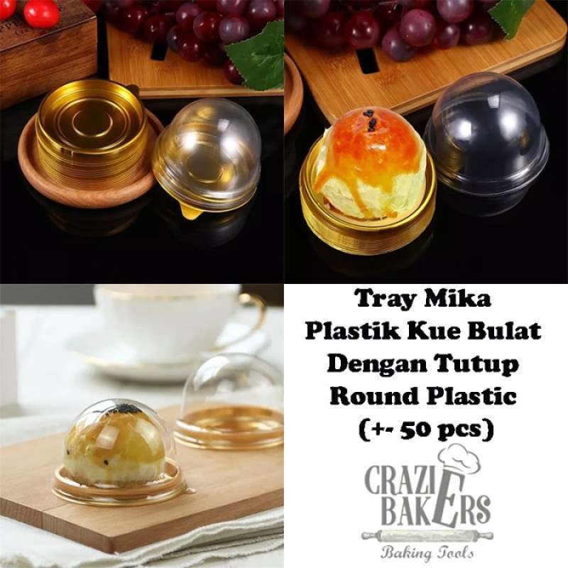 Promo Tray Mika Plastik Kue Bulat Dengan Tutup Round Plastic (+- 50 Pcs ...