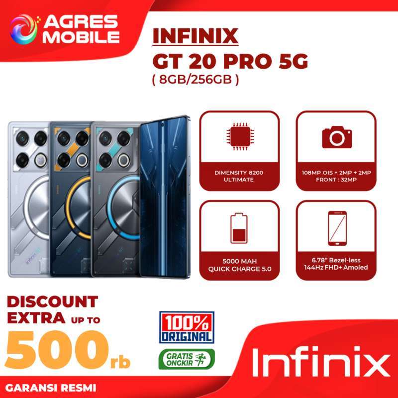 Jual Infinix Gt 20 Pro 5g 8gb/256gb Dimensity 8200 Ultimate Garansi Resmi Infinix - Blue Di ...