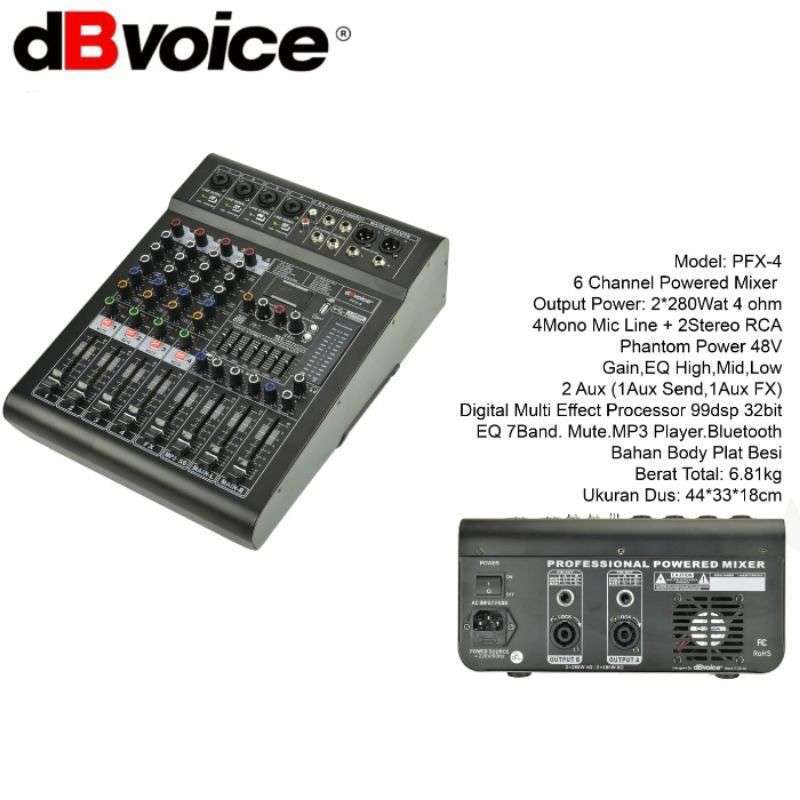 Jual Power Mixer Db Voice Pfx 4 Original 8 Channel Dbvoice Pfx4 Di ...