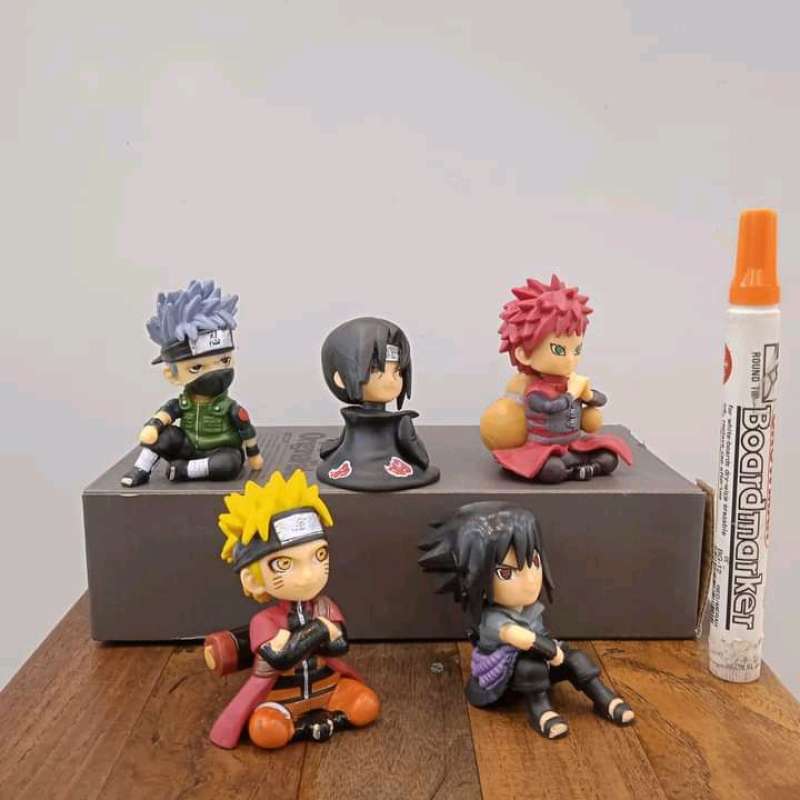 Jual Mainan Mini Statue Sitting Naruto Sasuke Kakashi Gaara Itachi ...