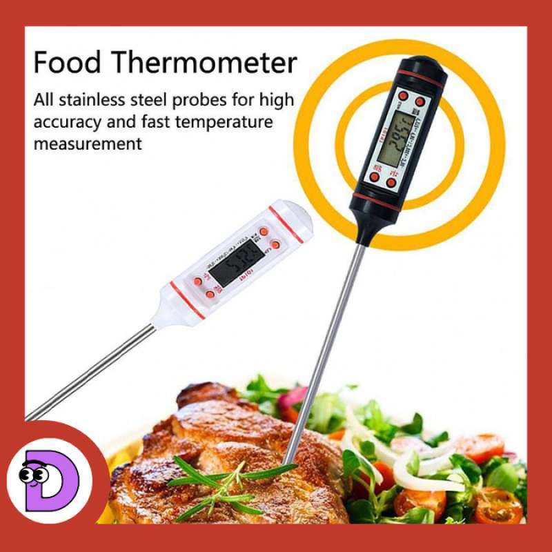 Jual Termometer Pengukur Suhu Panas Air Makanan Digital Food ...
