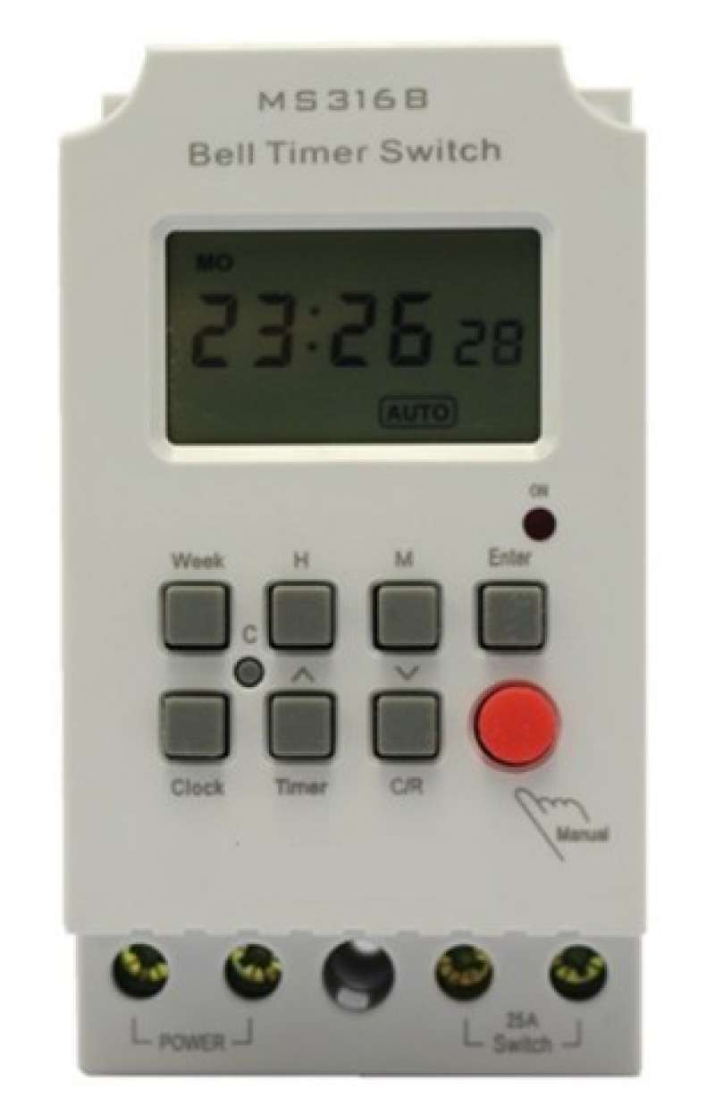 Jual Dijual Digital Bell Timer Switch 220v 25a Total 68 Program 1~99 ...