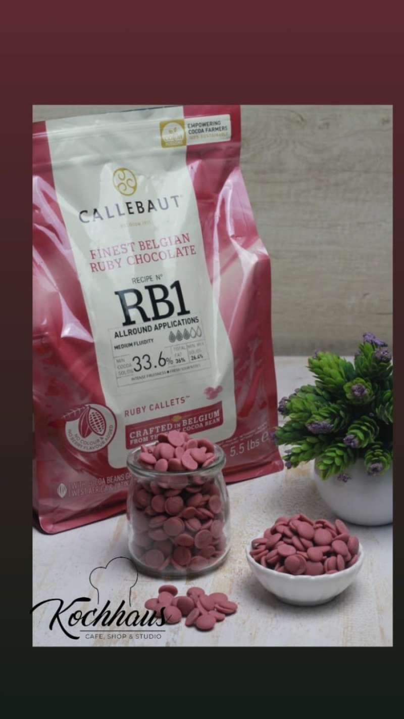 Jual Callebaut Finest Belgian Ruby Chocolate 33.6% Ruby Callets 500gr ...