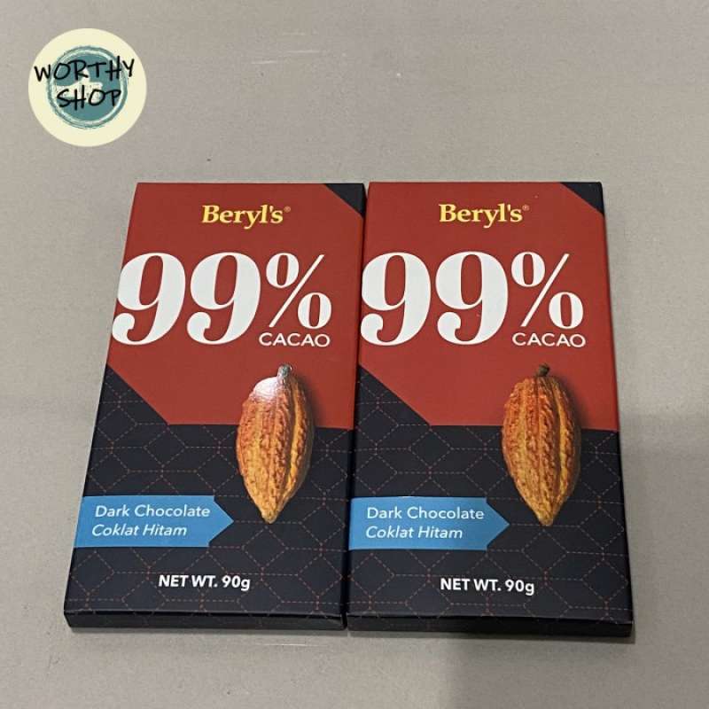 Jual Beryls Dark Chocolate Cocoa Bar No Sugar Coklat Hitam 99% - 0.8 Di ...