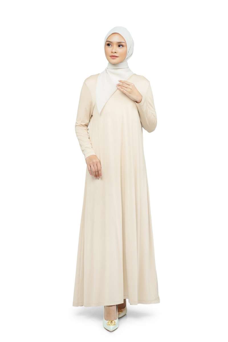 Promo Nada Puspita - Inner Long Dress - Almond Buff - M - S Diskon 2% ...