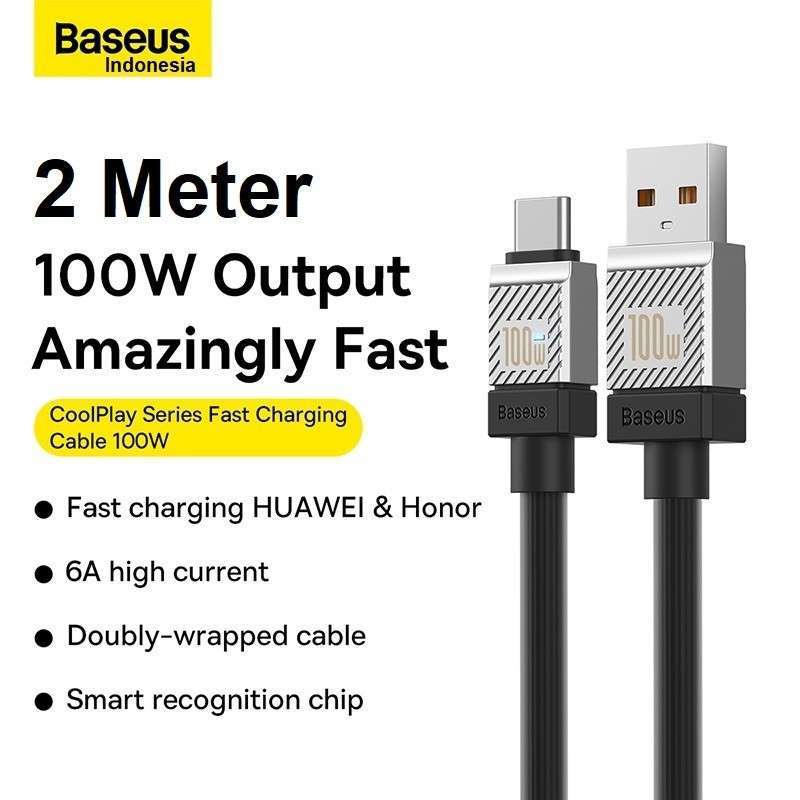 Promo Baseus Kabel Data Coolplay 100w 6a Usb To Type C 2 Meter Fast ...