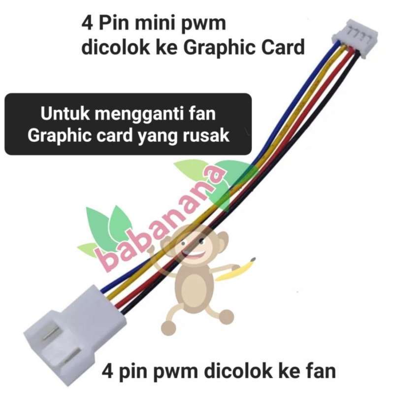 Jual Kabel Mini Pwm To Pwm 4 Pin Gpu VGA Fan Cooling Cable Cooler ...