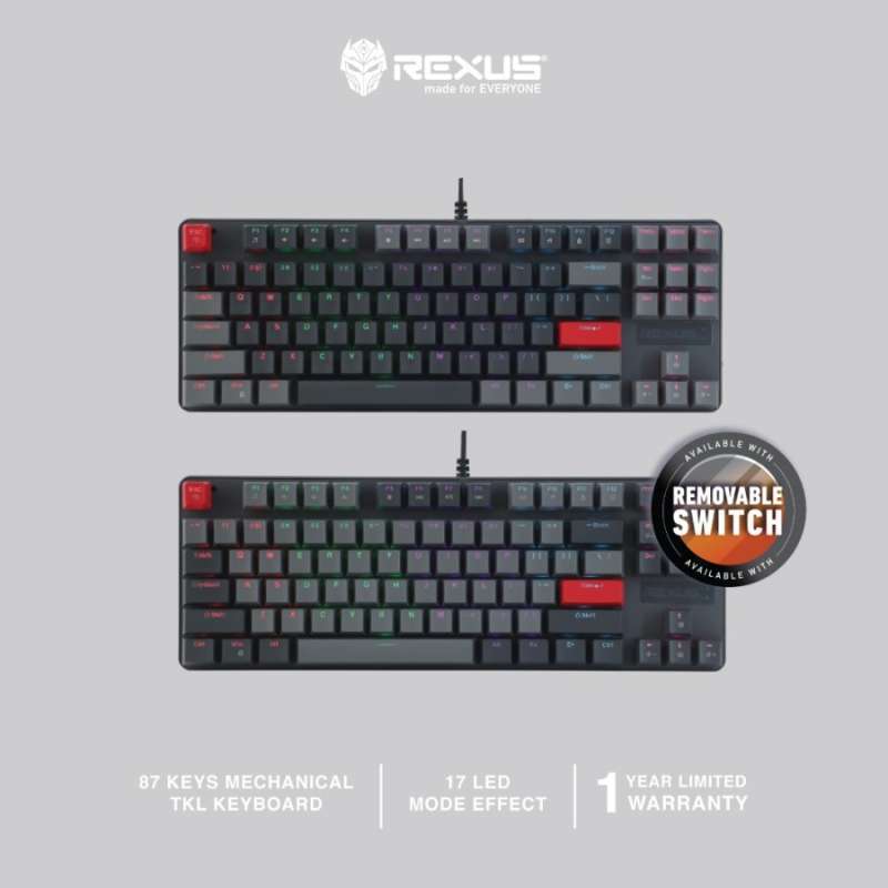 Promo Rexus Keyboard Heroic Kx4 Rgb Mechanical Gaming Keyboard 87 Key ...