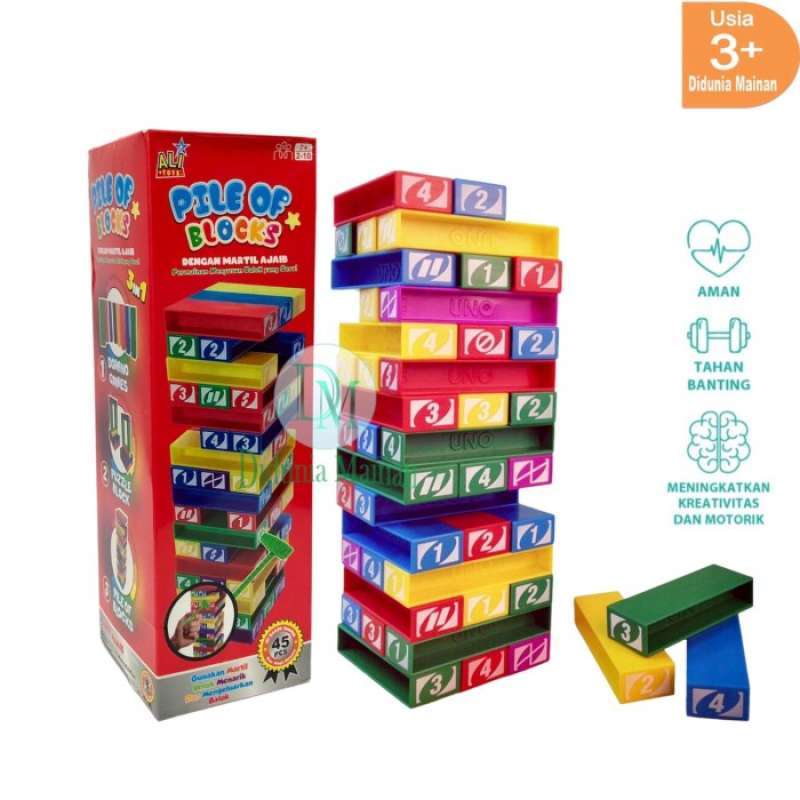 Promo Mainan Edukasi Paketan Kartu Unok Dan Stacko Tower Family Kids ...