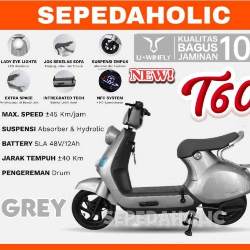 Promo Sepeda Listrik U Winfly T60 Terbaru 500 Watt Electric Bike - Grey Diskon 2% Di Seller ...