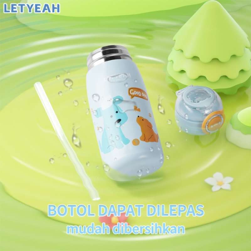 Jual Letyeah 470ml Botol Minum Termos Stainless 304 Anak Sedotan Vacuum ...
