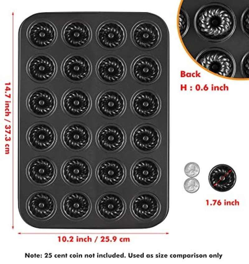 Jual Webake Mini Fluted Tube Cake Pan, 24-cup Non-stick Di Seller ...