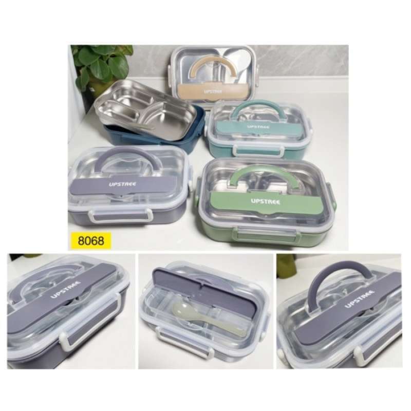 Jual Kotak Makan Anak Sekolah Kantoran 2 Sekat 3 Sekat Stainless Steel / Kotak Bekal Anak 1000ml ...