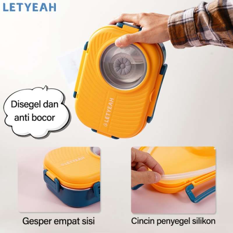 Jual Letyeah Lunch Box Stainless 304 Anti Tumpah /kotak Makan +mangkuk ...